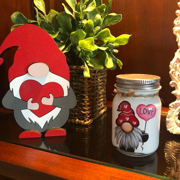 Valentines Day Gnome Mini Mason Jar, Love Perfect Mason, Tiered Tray Decor - Etsy Canada