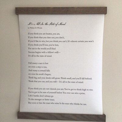 Custom Poem Art Print on Canvas With Hanger Frames Your Own Text or Pix ...