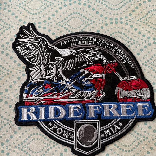 Large US Army Iron on Patch 10 Inch Black and White Round Back Patch ...