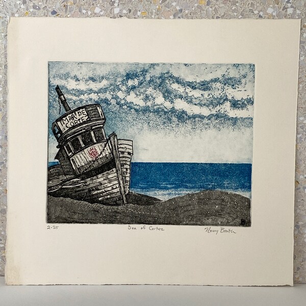 1960s Year of the Ram Intaglio Print - Nancy Barth Mid Century Artwork ...