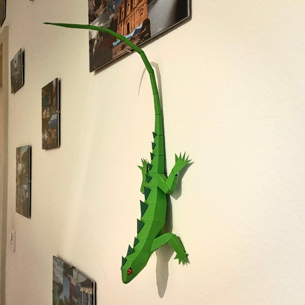 Lizard 3D Papercraft, Low Poly Lizard, 3D Origami Lacertian, Decor ...