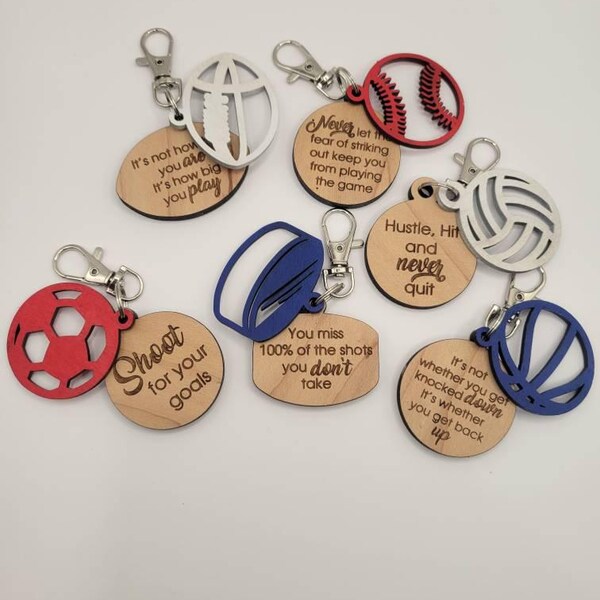 Laser Cut Digital File / Sports Keychain SVG, PNG / Glowforge ...