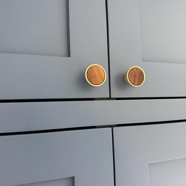 Black Walnut Drawer Knobs Pulls Natural Wood Cabinet Handles Walnut ...