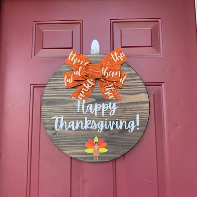 Thanksgiving Door Sign Happy Thanksgiving Fall Door Hanger - Etsy