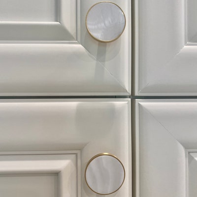 Mid-century Modern Solid Brass Cabinet Knob in Brushed Brass Gold for ...