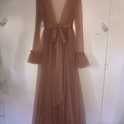 Sheer Tulle Formal Evening Dresses,long Sleeves Photo Shoot Tulle Robe ...