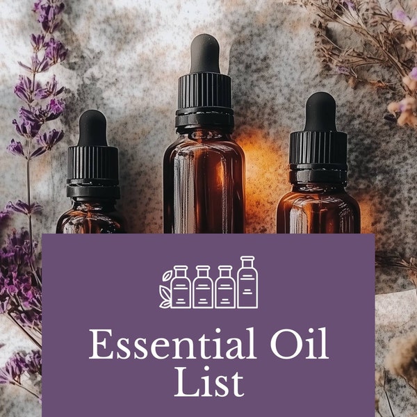 Essential Oil Chart, Printable Aromatherapy Reference Guide, Holistic ...
