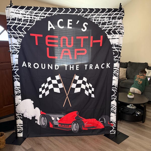 Custom Racing First Bday Backdrop, Racecar Birthday Party Banner, F1 ...