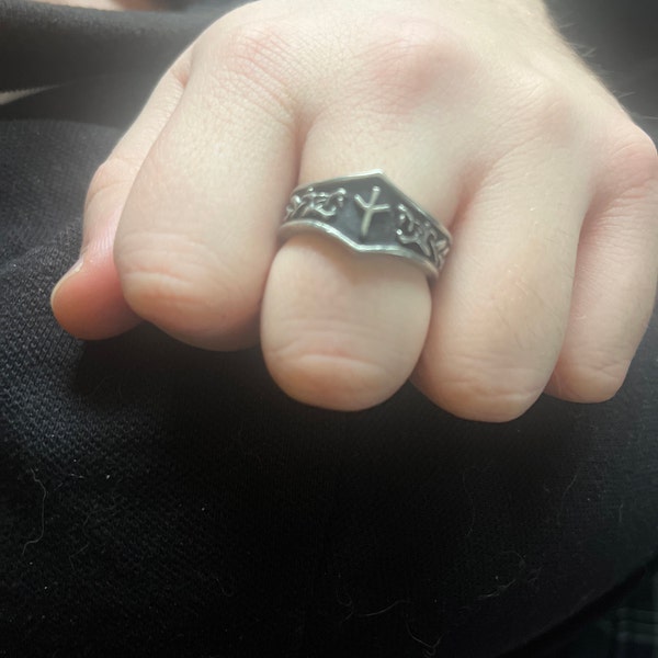 Viking Rune Ring - Your Choice of Rune Symbol - Adjustable US Sizes 9 ...
