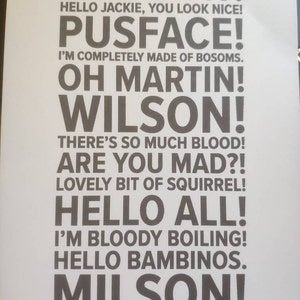 Phoenix Nights Quotes A5, A4, A3 Poster or Print - Etsy UK