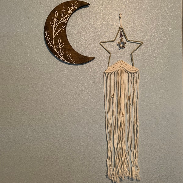 Crescent Moon Wall Art / Celestial Decor / Moon Gift / Moon Wall ...