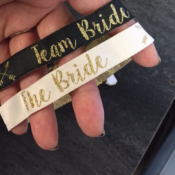 Team Bride Hen Party Wristbands - Hen Party Wristbands Favours - Black ...