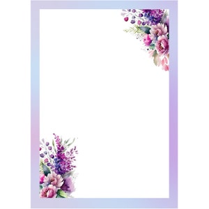 Pink Roses Printable Stationery Flower Printable Stationary Paper ...