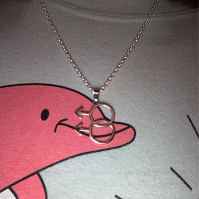 Double Mars Symbol Male Arrow Gay Pride 1 Stainless Steel Medallion ...