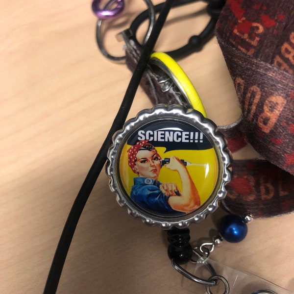 Science!!! Design Retractable Badge Reel; Lab Week Gift Scientist ...