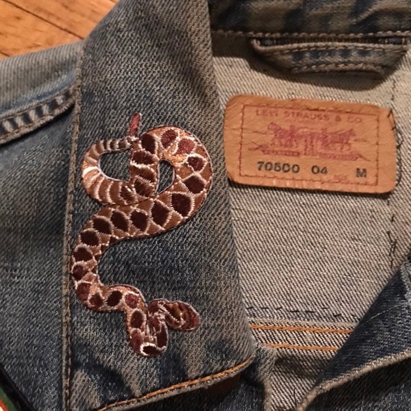 Snake Applique Patch - Western Diamond Reptile Embroidered Badge 3 ...