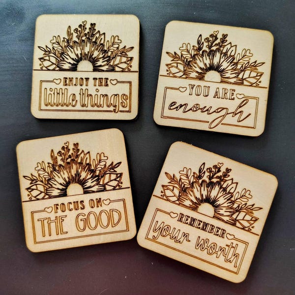 Motivational Fridge Magnets SVG Bundle Glowforge Laser Files Magnet SVG ...