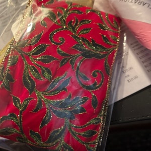 French Damask Wire Edged Wired Edge Ribbon, 1.5 Wide 15 Colours Wedding ...