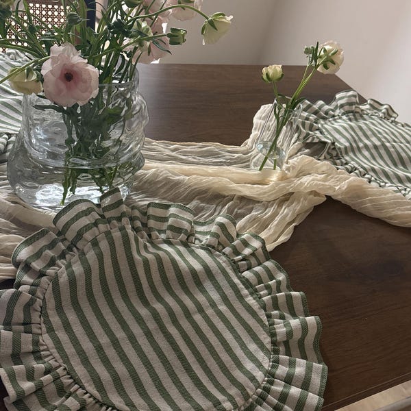 Set of 2(beige Ruffled Tea Towel and Knitted Tea Towel),beige Linen Tea ...