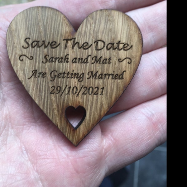 Save the Date Wooden Heart Magnets - Rustic Wedding- Wedding Magnet ...