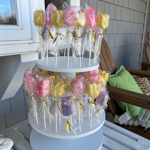 2 Tier Round Custom Made Cake Pop Stand. Holds 48 Cake Pops. - Etsy