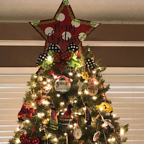 Christmas Tree Topper, Holiday Tree Topper, Personalized Tree Topper - Etsy