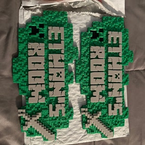 3D Door Sign Minecraft-inspired Personalized Name Custom Kids Bedroom ...