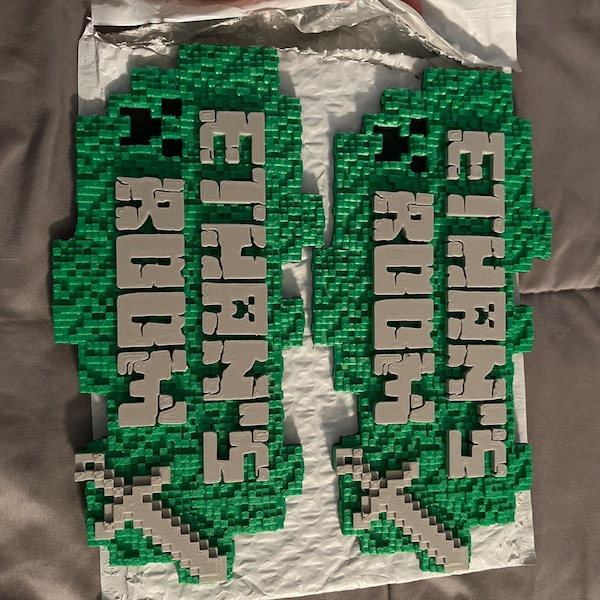 3D Door Sign Minecraft-inspired - Personalized Name Custom Kids Bedroom ...