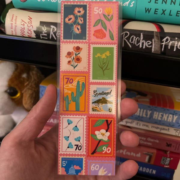 Postage Stamp Bookmark Flower Plant Summer Fall Autumn Travel Paris ...