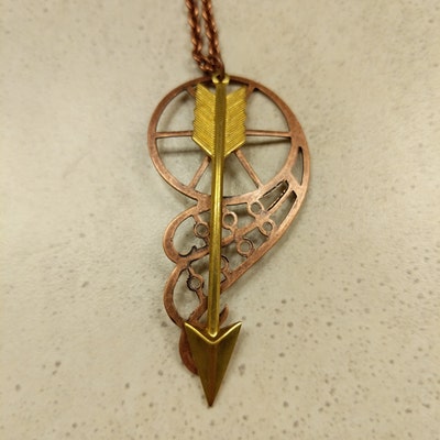 Gear & Arrow Steampunk Necklace Goth Valentine's Day - Etsy