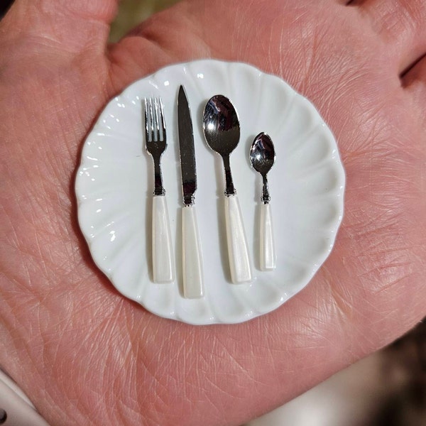 1:6 Cultery Set of 8 Dollhouse Kitchen Accessories Mini Forks Miniature ...