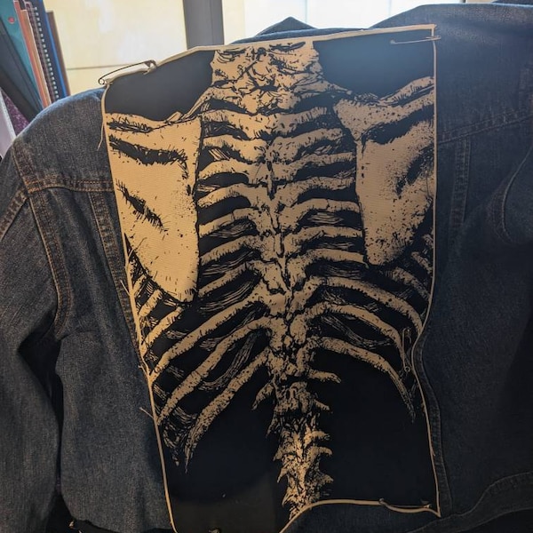 Ribcage Back Patch, Ribcage, Skeleton Patch, Bones Patch, Cloth Patch ...