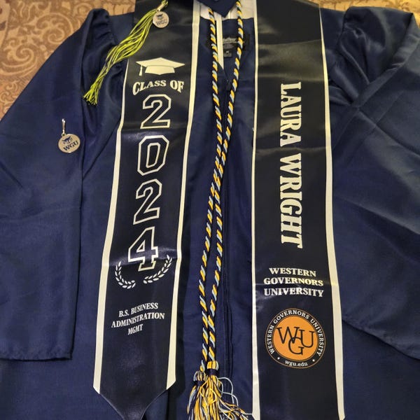 Personalized College Graduation Stole, Custom Grad School Sash, Gift ...