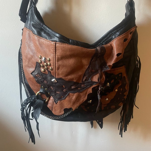 Nelly'sbags, Let's Rock, Shabby, Denim, Black Leather, Blue Denim ...