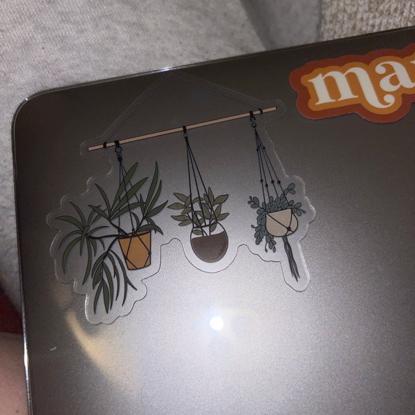 Hanging Plants Clear Sticker | Laptop Sticker | Notebook Sticker ...