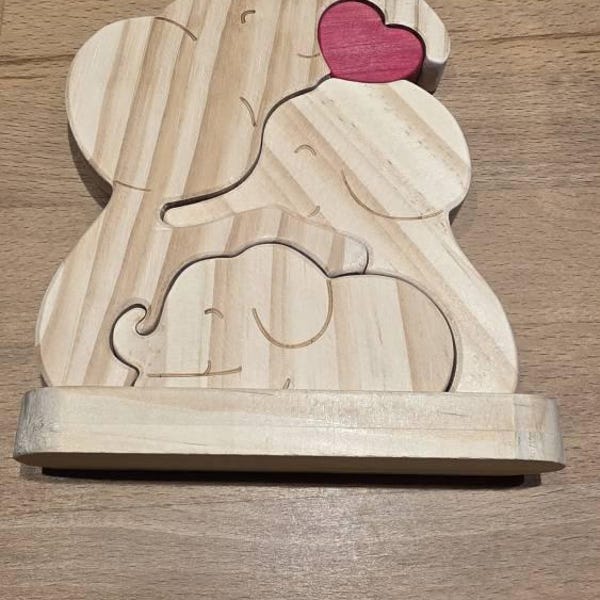 Engraved Wood Elephant Family Puzzle: Personalized Keepsake Gift - Etsy