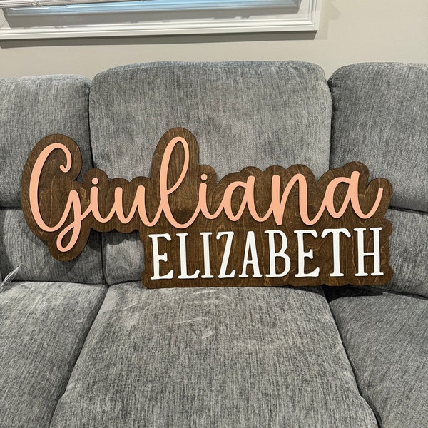 Large Wood Name Sign | Nursery Name | Girl Name | Above Crib Name Sign ...