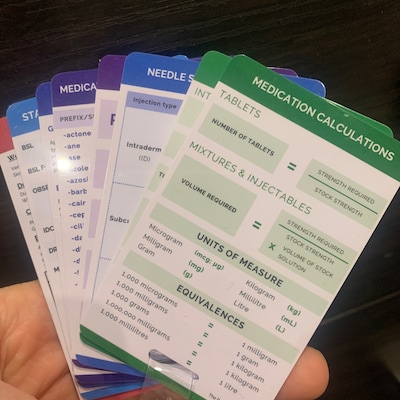 Medication Calculation Bundle Nursing Reference Cards, Medication ...