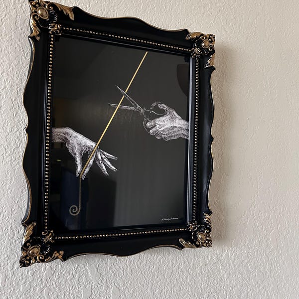 Thread of Life Ancient Greek Mythology Art Print, Gold Foil Embellished ...