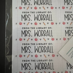 Teacher Book Labels Teacher Name Labels Personalized Teacher - Etsy