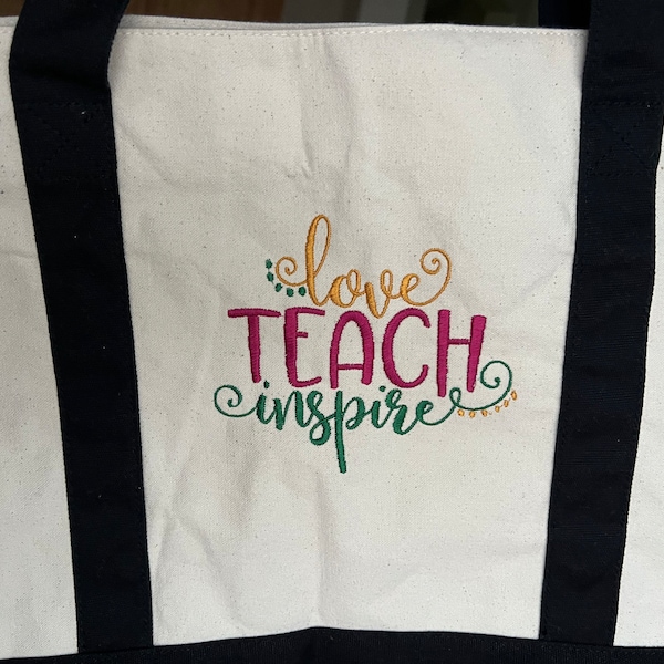 Love Teach Inspire Embroidery Design - 4x4 5x7 6x10 8x8 Sizes Included ...