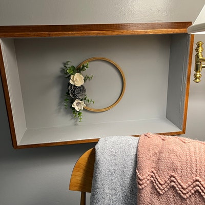 Natural Macrame Hoop Wall Hanging With Neutral Sola Wood Flowers and ...