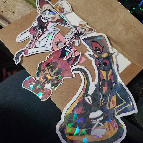 Hazbin Hotel Lucifer Sticker 4 Hazbin, Glitter, Laminated, Lucifer ...