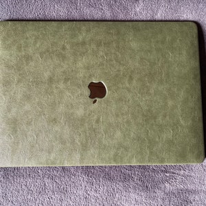 Army Green Leather Laptop Case Vegan Leather Case Macbook Pro - Etsy