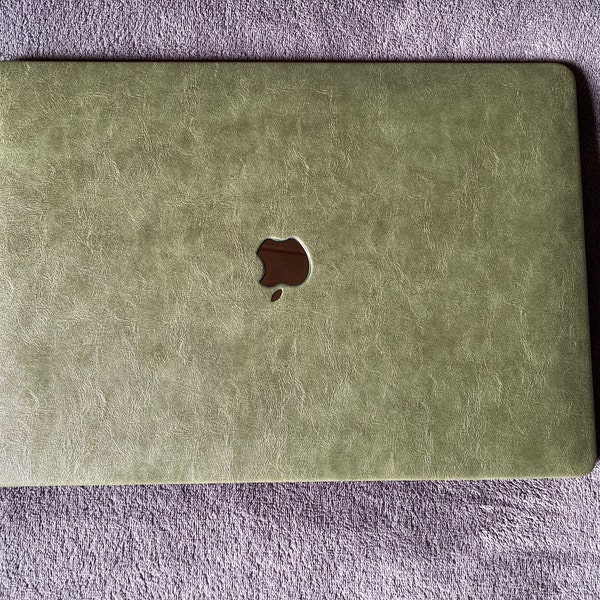 Army Green Leather Laptop Case Vegan Leather Case MacBook Pro 13 Pro 15 ...