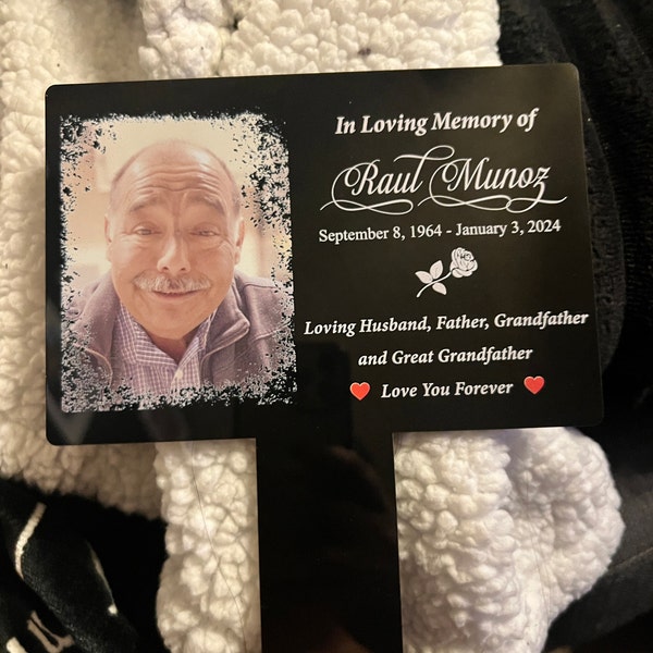 Photo Grave Marker Personalized, Temporary Grave Marker With Photo ...