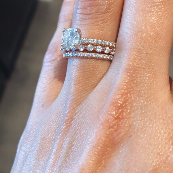 Round Cz Eternity Band Ring. Rose Gold Eternity Band. Silver Rose Gold ...