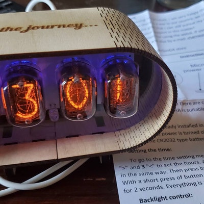 Wooden IN-12 Nixie Tube Clock With a Transparent Insert. Vintage ...