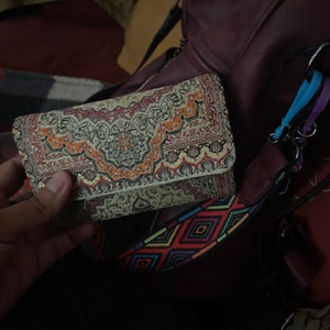Small Wallet for Women, Boho Wallet Made With Carpet Patterns, Womens ...