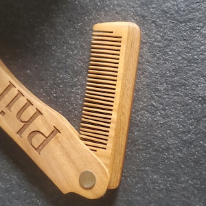 Custom Engraved Beard Comb, Personalized Wooden Comb, Groomsmen Gift ...
